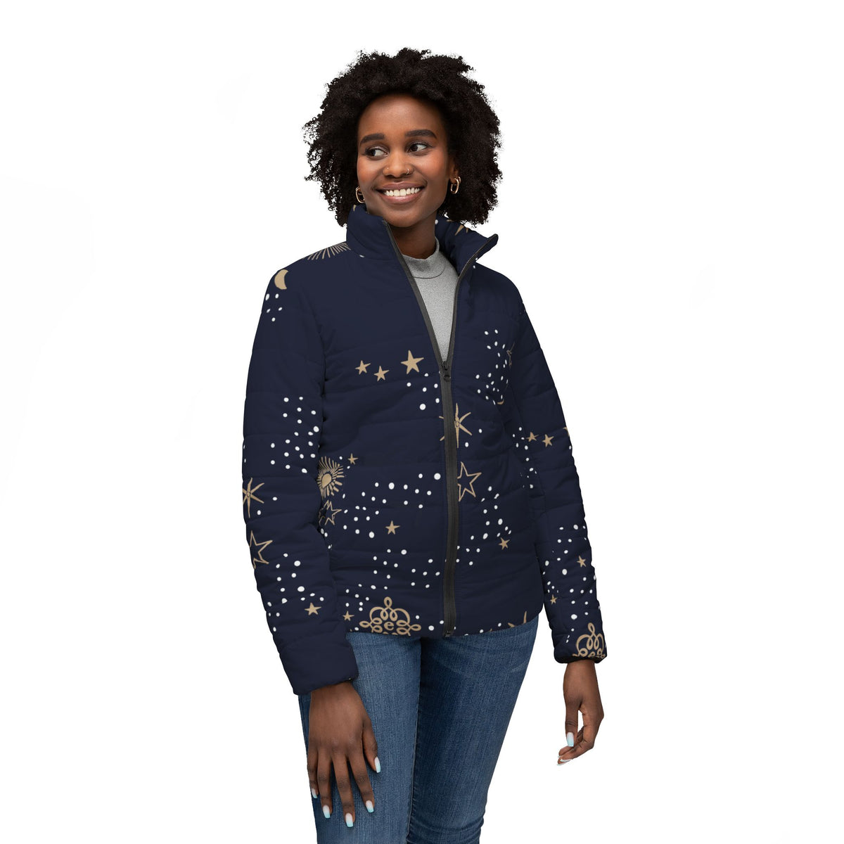 Starry Night Women’s Puffer Jacket by Espoir - Cozy & Chic Outerwear ...