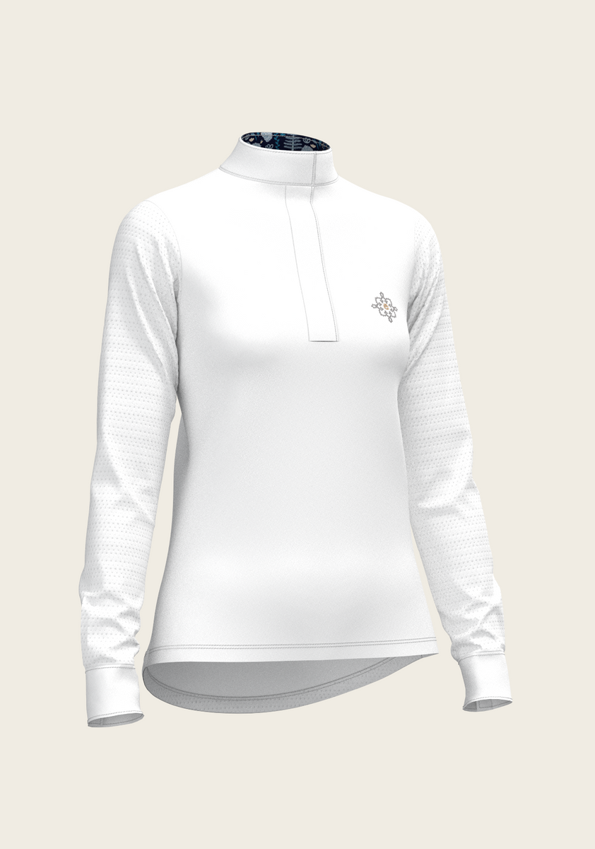 White with Forest on Navy Inner Details Long Sleeve Show Shirt – Espoir ...